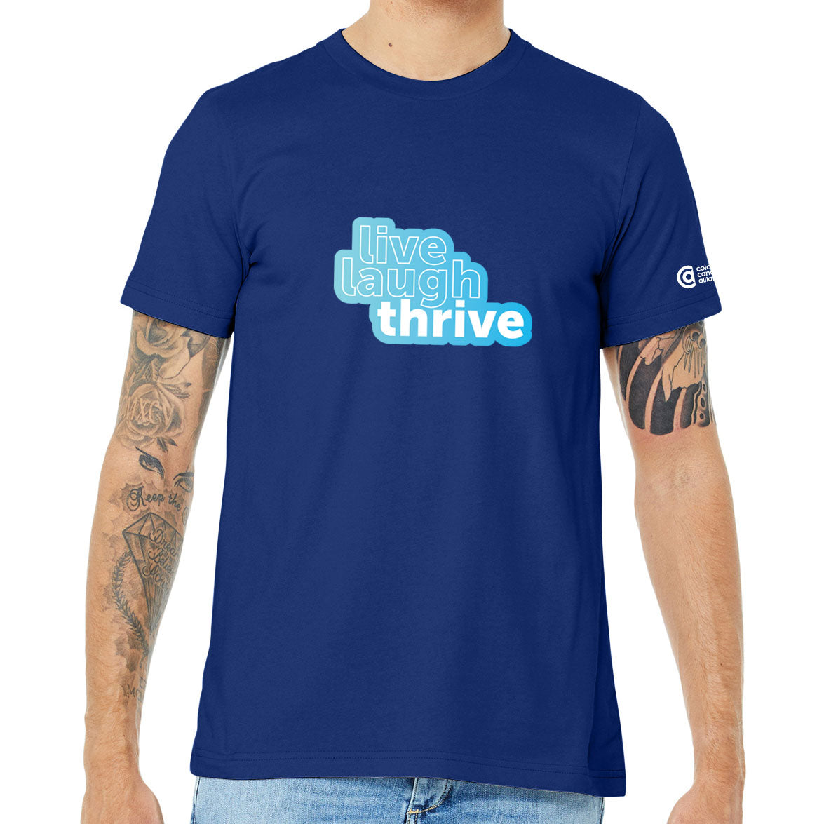 Live, Laugh, Thrive t-shirt – The Alliance Shop